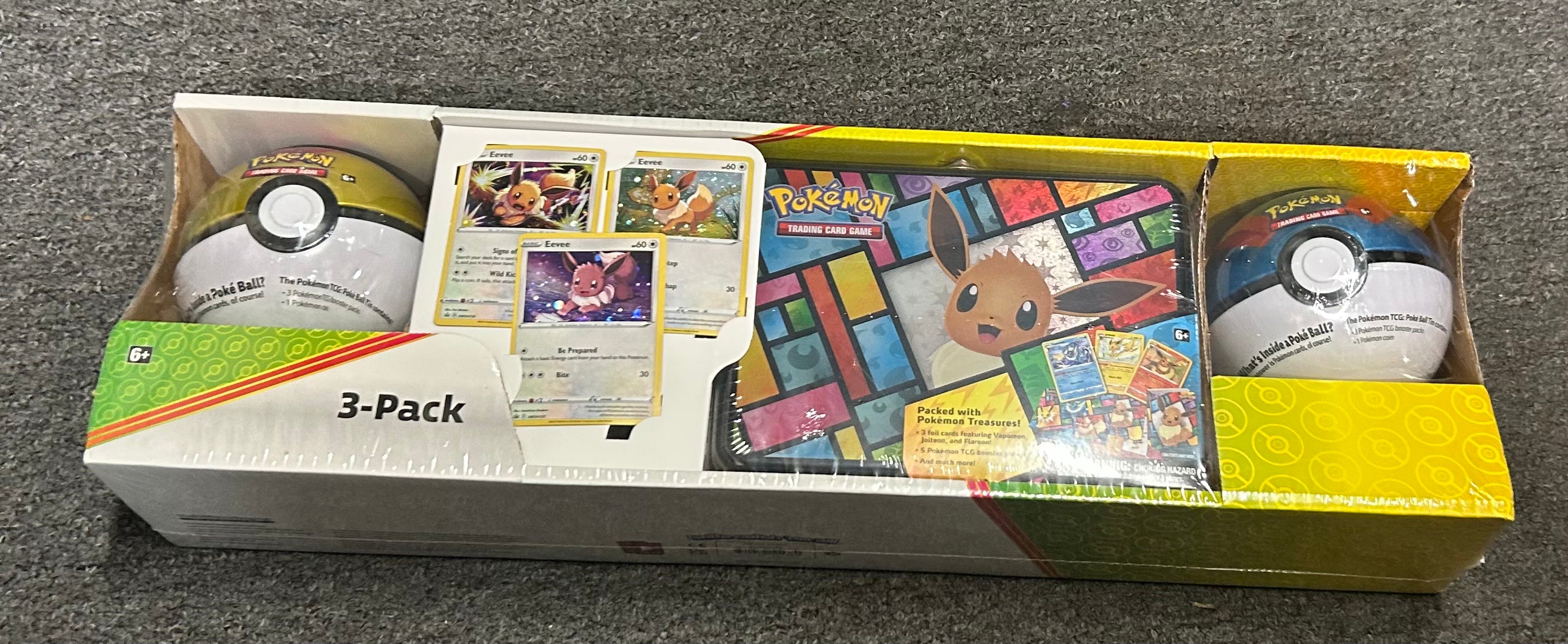 EEVEE TREASURE CHEST POKE BALL TIN COMBO. 3-PACK – TPV POKE CENTER
